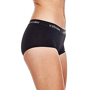 Icebreaker Merino Sprite Hot Pants Underwear for Women, Merino Wool Base Layer - Lightweight, Soft Women’s Panties for Cold Weather Activities - Thermal Underwear, Black, Small