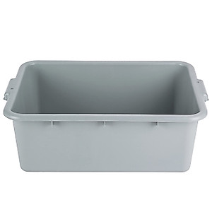 TrueCraftware 20-1/2" x 15-1/2" x 7" Utility Kitchen Bus Box/Tub/Bin with Handles Gray Color- Heavy Duty Plastic Restaurant Tub/Dish Washing Box Wash Basin Tub for Kitchen Home Restaurants