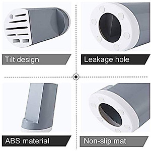 CUJUX Kitchen Utensil Holder Set with Knife Block without Knives, Large Kitchen Tools Flatware Holder Organized Utensil Drying Cylinder, White