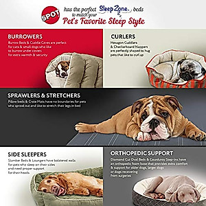 SPOT Ethical Pets Sleep Zone Carved Plush Pet Bed 21” Grey - Pet Bed for Cats and Small Dogs - Attractive, Durable, Comfortable, Washable (32924), 21x17