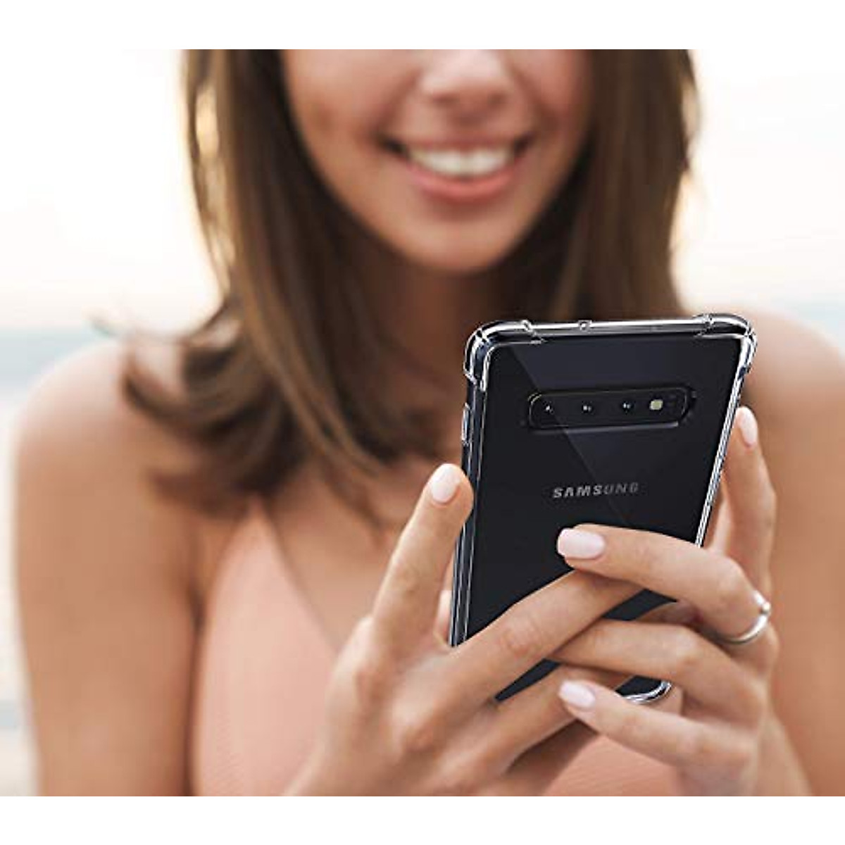 KIOMY Galaxy S10 Plus Case Ultra Crystal Clear Shockproof Bumper Protective for Samsung Galaxy S10 Plus S10+ Transparent Pure TPU Slim Fit Gel Flexible Cell Phone Back Cover Men Women