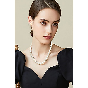 BABEYOND Round Imitation Pearl Necklace Wedding Pearl Necklace for Brides