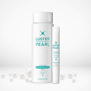 Luster Premium White 2-Minute Pearl Infused Teeth Whitening Kit, Fast Teeth Whitener, Pearl Infused Whitening Rinse & Whitening Serum (2-Piece Kit), Mint