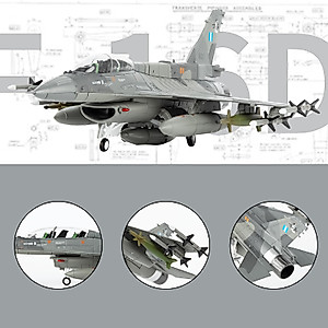 Lose Fun Park 1:72 Military Model Plane F-16D Alloy Fighter Plane Model,Model Airplane for Collection and Gift