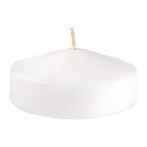 White Floating Candles, 3 Inch – Unscented Candle Discs | Perfect for Weddings, Receptions, Centerpieces, Bathtub Candles | Long Burning | Bulk Set of 24