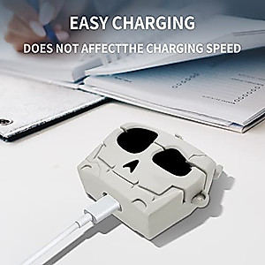 Buewutiry 3D Skull Airpods 3rd Generation Case Cute - Anti-Fall Soft Silicone Airpods 3rd Generation Case for Women&Men - Airpods Case 3rd Generation Funny with Keychain (Gray)