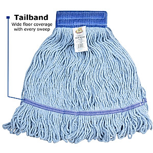 Bristles 3041 Commercial Mop Head Replacement, Looped End, Medium, Cotton
