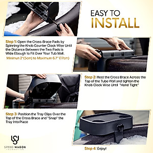 Speed Wagon Foundation Hot Tub Table Tray - Hot Tub Tray Table with Drink Holders & A Hot Tub Scum Absorber - Hot Tub Accessories for Adults, Table Fits Most Hot Tubs, Hassle-Free Installation