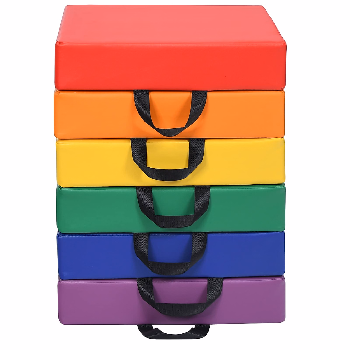 Costzon 6-Piece 15 inch Floor Cushions for Kids, 3" Thick Waterproof Daycare Soft Flexible Seating with Handle for Classroom, Home, Nursery, Portable Deluxe Foam Seating for Preschool, Kindergarten