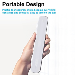 TechMatte Portable Electronic Device Cover, Compatible with Apple Pencil 1st and 2nd Generation and Accessories-White with Blue Inner Liner, Case