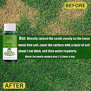 Hippie Green Grass Spray, Liquid Seeding Grass Lawn Green Spray, Cowboy Green Grass Seed Spray, Green Grass & Pest Control Lawn Spray (A)