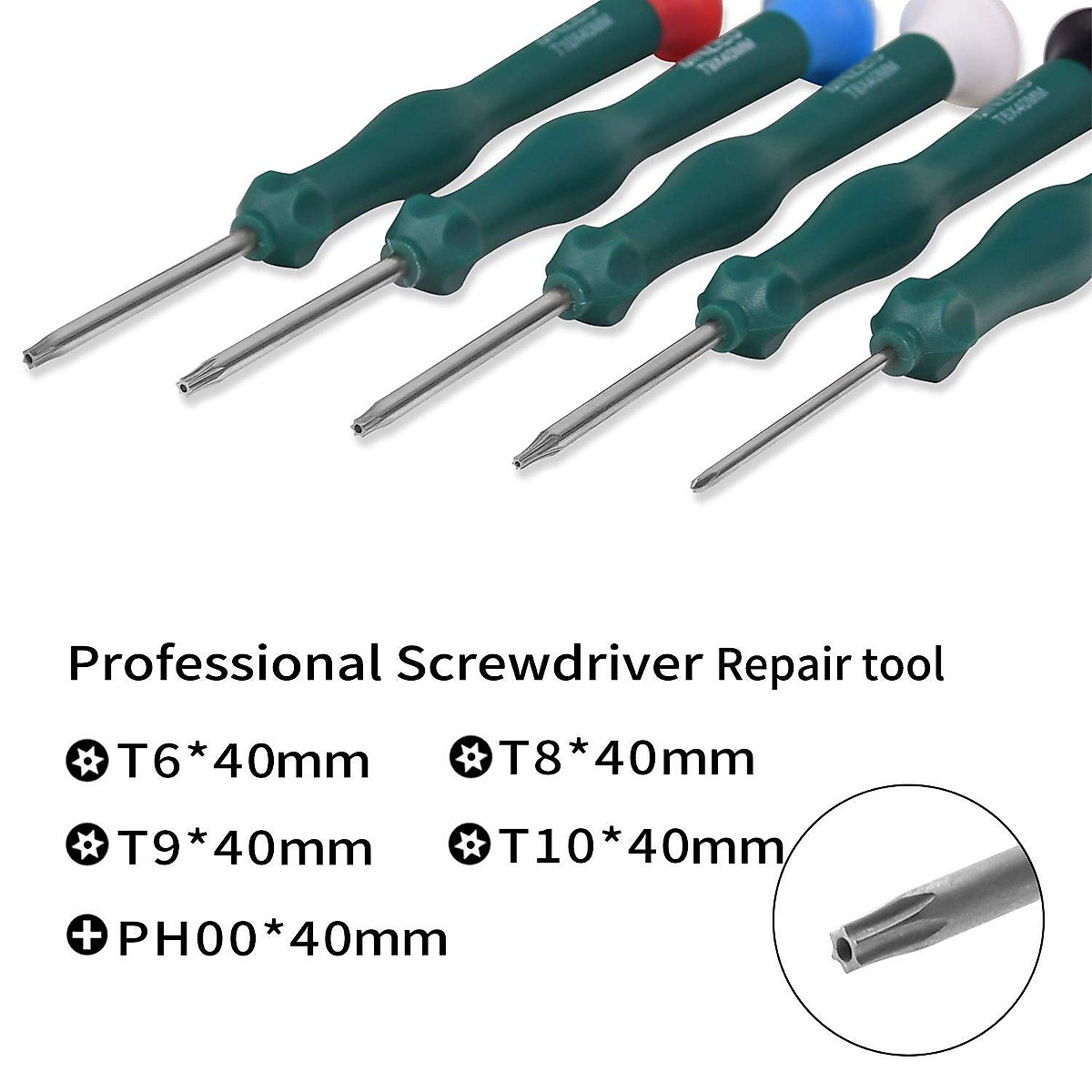 JAOYSTII T6 T8 T9 T10 Xbox One Screwdriver Set, 9 in 1 Torx Security Screwdriver Repair Tool Kits for Xbox One/Xbox 360/PS3/PS4/PS5 Controller, Including Brush, Tweezers & Opening Pry Tools