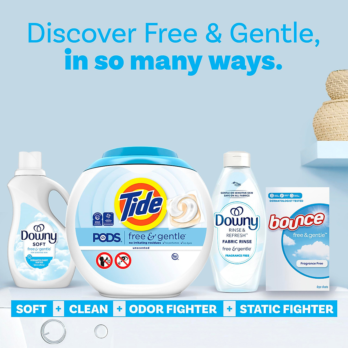 Tide PODS Free & Gentle Liquid Laundry Detergent Pacs, 76 count