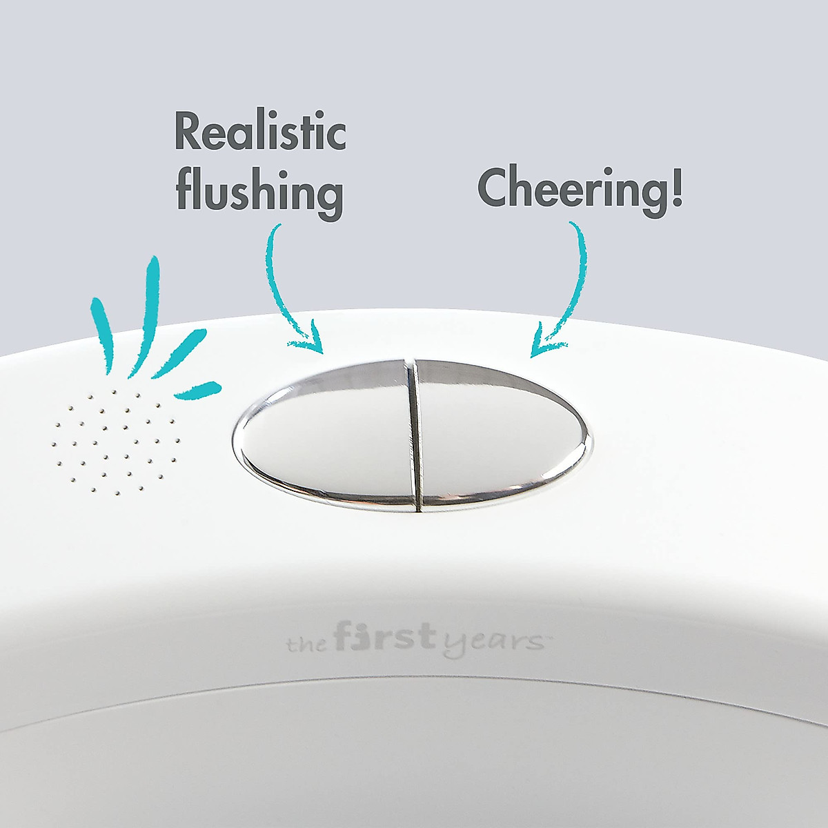 The First Years Super Pooper Potty Training Toilet — White — 2-in-1 Toddler Toilet Seat and Potty Chair