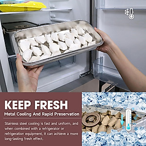 GANTIEXIA Large Food Containers with Lids Meal Prep Container Airtight Pantry Kitchen Storage Containers Set Reusable Stainless Steel Bowl for Home, Travel, Work, Party, Leftovers (203OZ+128OZ+74OZ)