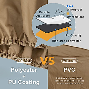 Tempera Stackable Patio Chair Cover, Durable, Anti-Fading Outdoor Furniture Chair Cover Waterproof, Fits for 4-6 High-back Lawn Dining Chairs, 36''Wx28''Dx47''H, Grey