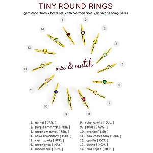 Tiny Gemstone Stacking Ring, Minimalist Dainty Thin Ring Band, Simple Stackable Birthstone Ring, January Birthstone Ring, Dainty January Birthstone Jewelry (Garnet)