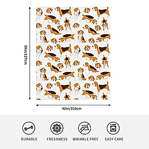 Beagle Dog Throw Blanket Super Soft Warm Blanket Flannel Fleece Blankets for Sofa, Couch, Bed for All Season 50"X40"