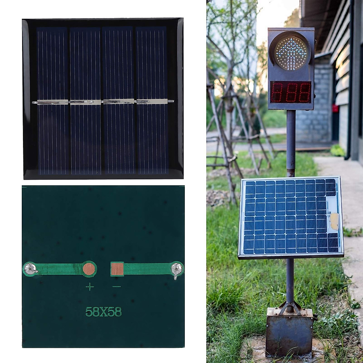 4Pcs Solar Panels, 0.45W 2V 58x58mm Solar Panel Kit, PET Solar Charger Panel, Waterproof Solar Charger, Portable DIY Solar Charging Board Module Charging Accessories, Solar Power Supplies