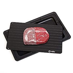 Defrosting Tray (Largest Size) for Rapid thaw with DRIP Tray- Best Kitchen thawing Tray - Better Than Heating Tray - Safe to defrost Meat Frozen - No Electricity Required