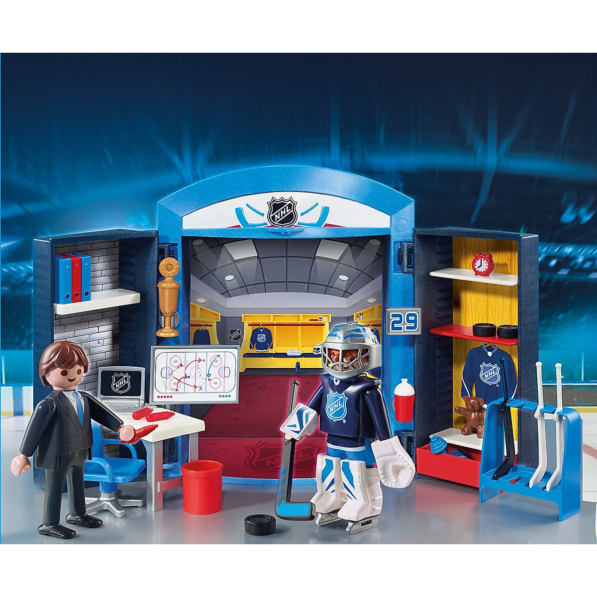 Playmobil NHL Locker Room Play Box, Blue