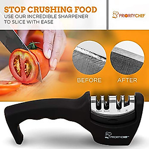 Heavy Duty 4 Stage Kitchen Knife Sharpener, Repair, Polish and Sharpen your Kitchen Knife Easily, Handheld Manual Knife Sharpeners for Kitchen Knives, Scissor Sharpener