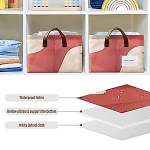 Hezely Canada Flag Pattern Large Storage Baskets for Shelves, Fabric Storage Bins with Handles,Fabric Storage Cubes Closet Organizer for Home（1 Pack）