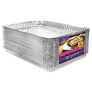 Aluminum Pans Half Size Cookie Sheet 15 Count Durable Nonstick Baking Sheets 17.75" x 12.75" - Sheet Pan, Baking Tray, Cookie Sheets, Foil pans, Foil trays, Sheet Baking Pans