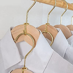 Koobay Metal Clothes Hanger, 36 Pack Connector Hooks Stable Hanger Gold Metal Outfit Hangers Extender Clips Organizer Strong Mini Cascading Hanger Hooks