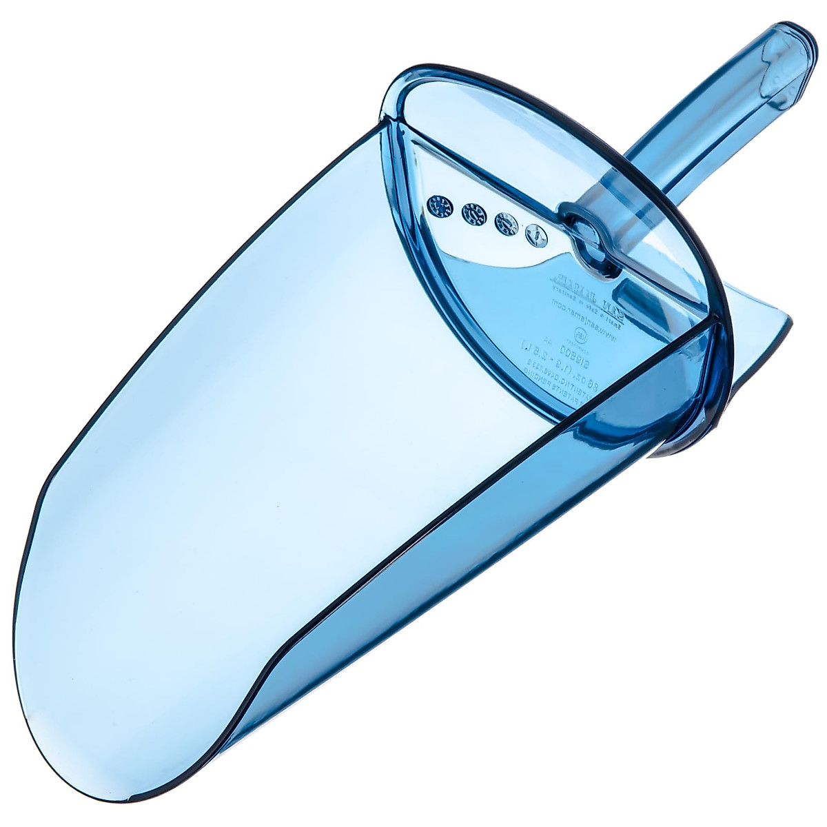 San Jamar Saf-T-Scoop Ice Scoop with Storage Caddy for Kitchens, Restaurants, And Fast Food, Plastic, 64 To 86 Ounces, Blue