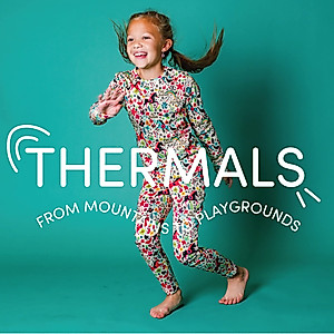 Lone Cone Kids Thermal Underwear Set, Super Comfy Girls & Boys Thermal Underwear Set With Fleece Lined Top And Bottom Matching Set In Fun Patterns For Toddlers And Kids, Extra Small, Moroccan Horse