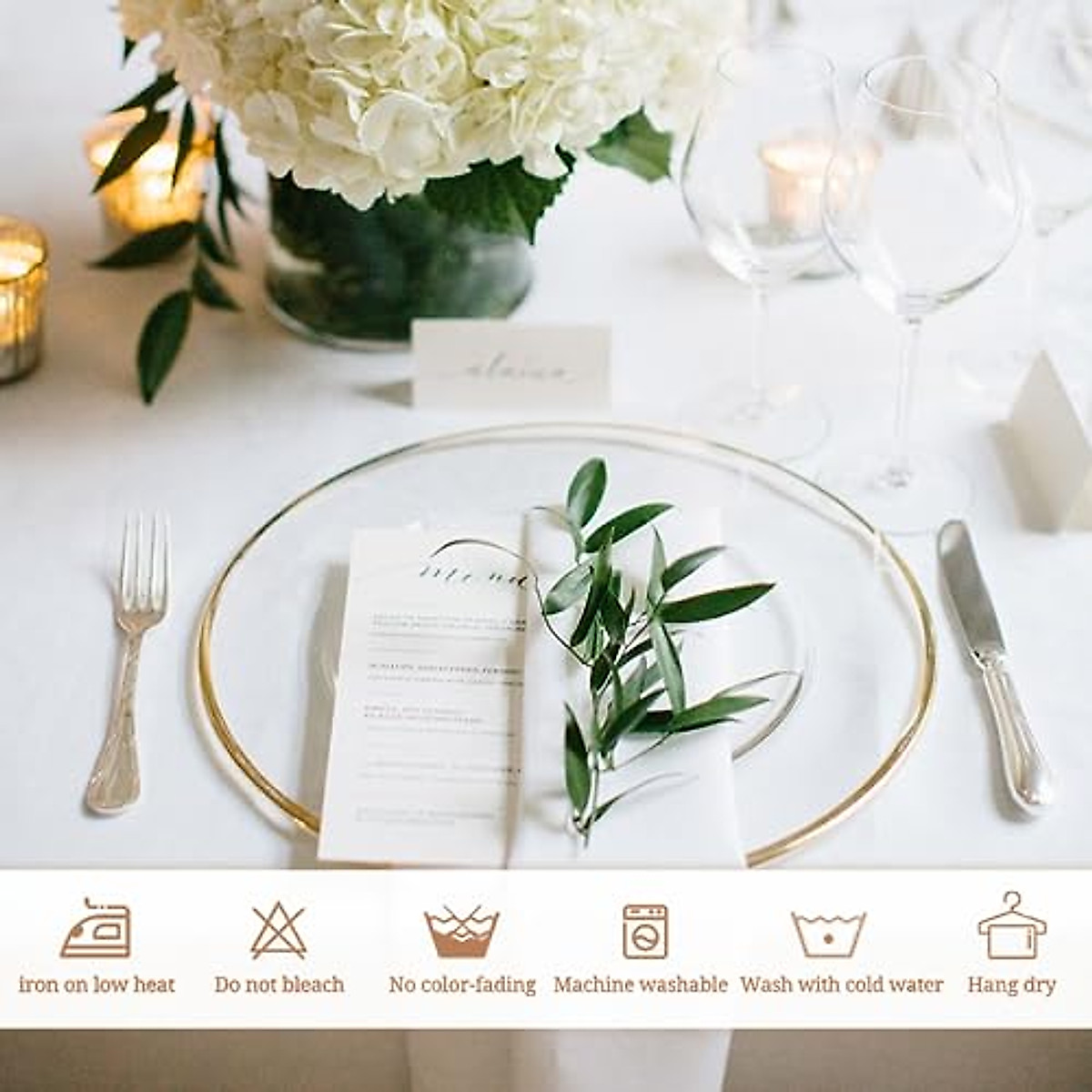 Tablecloth,Polyester Table Cloth, Wrinkle Resistant Washable Polyester Table Cover for Wedding Dining Table Buffet Parties and Camping. (White, 60×102 Inch 6pack)