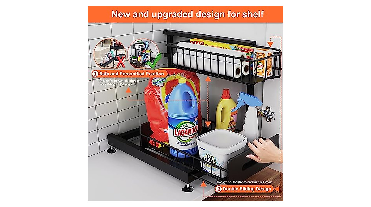 Optimize Space with 2-Pack Pull Out Under Sink Organizers