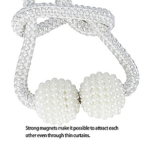 8 Pack Magnetic Curtain Tie Backs with Pearls,Modern Curtain Holdbacks Strap,Decoration for Kindergarten,Outside and Inside Drapes