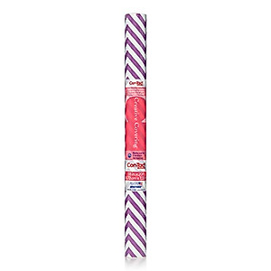 Con-Tact Brand Creative Covering Self-Adhesive Vinyl Drawer and Shelf Liner, 18" x 20', Chevron Purple