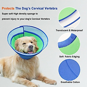 Soft Dog Cone,Dog Cone After Surgery,Comfortable Breathable Dog Cone Collar,Soft Dog Cones for Dogs of All Ages,Protect Pets from Licking Wounds,Soft and Comfortable, Reduce Anxiety(XL)