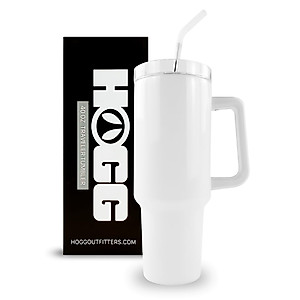 Hogg Traveler 40 oz Sublimation Tumbler, 40 oz Sublimation Tumblers with Handle, Sublimation Tumblers Bulk, Sublimation Cups, 40oz Sublimation Tumbler with Handle Bulk, White Tumbler Bulk