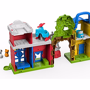 Fisher-Price Little People Toddler Toy Animal Rescue Playset with Lights Sounds Figures & Vehicles for Pretend Play Kids Ages 1+ Years​ (Amazon Exclusive)