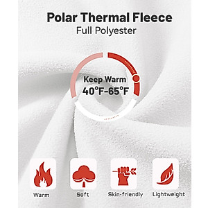 MAGCOMSEN White Fleece Jacket for Women Lightweight Full Zip Coats Soft Warm Polar Fleece for Winter, M