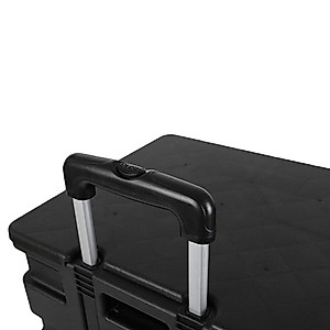 DEAOTEK Wheels Rolling Crate - Collapsible Rolling Cart Folding Teacher Rolling Bag Box for Store and Transport Your Tools Files Books School Supplies, Holds 75 lbs