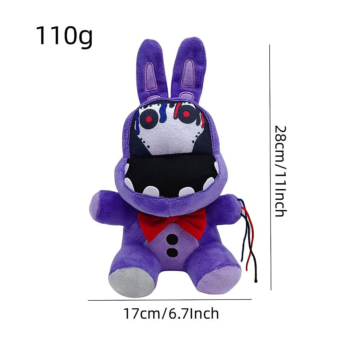 PERUKOYO FNAF Withered Purple Bunny Plush Toys,FNAF Security Breach Bonnie Stuffed Animal Plush for Lovers