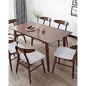 Chair Seat Cover, Marble Texture White Gray Dining Chair Slipcovers Strech Removable Chair Covers Protection for Wedding, Party, Banquets, 13.7"x 13.7" Set of 6