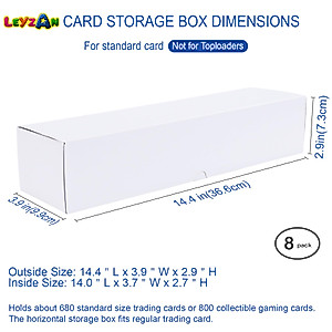 Leyzan Trading-Card Storage Box, 8-Pack • 1000 Count Corrugated Cardboard Storage Box with dividers & labels for TCG/Magic/Mtg storage and Collection, 14.4 INCH Horizontal