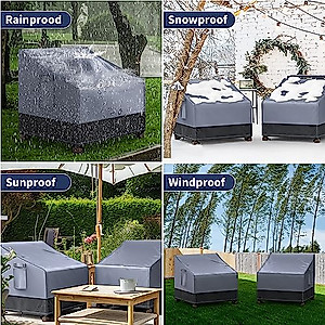 Fezosy Outdoor Furniture Cover, Patio Furniture Covers Waterproof for Chairs, Heavy Duty 600D Waterproof Patio Chair Covers, 32" W x 37" D x 36" H Lawn Outdoor Chair Cover 2-Pack