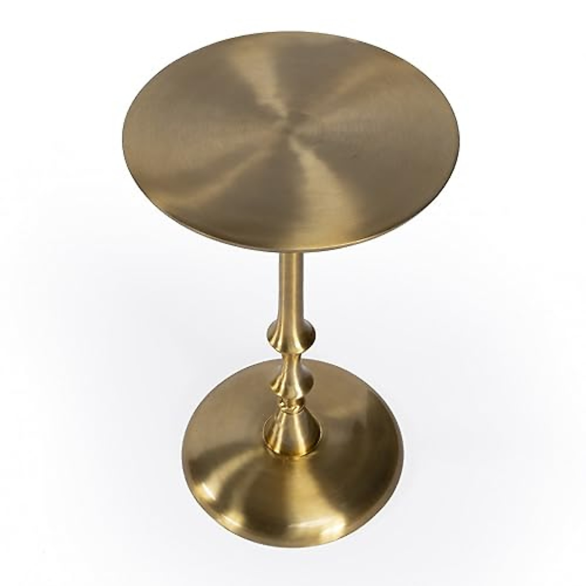 HomeRoots 19" Gold Aluminum Round Pedestal End Table