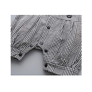 HeMarIsle Baby Boy Gentleman White Shirt Bowtie Tuxedo Onesie Jumpsuit Overall Romper（0-18M） … (Black&Plaid, 60(0-3 Month))