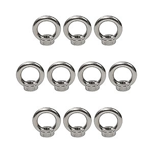 MroMax 10Pcs M10 Lifting Eye Nuts 304 Stainless Steel Female Thread Ring Shaped Metric EyeNuts Fastener for Rope Fitting and Engineering Lifting Machinery Silver Tone