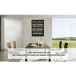 36 Souvenir Tea Spoon Display Case Rack Cabinet Lockable Glass Door Oak Finish