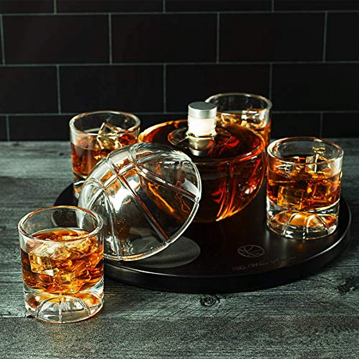 Basketball Decanter Set, Whiskey Scotch or Bourbon Decanter Perfect for Basketball Enthusiasts by The Wine Savant