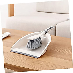 PLAFOPE 2pcs Cleaning Brush Desktop Cleaning Supplies Keyboard Dustpan Brush Cleaning Tool for Table Micro Brushes Desktop Cleaning Broom Car Broom Miniature Dustpan and Brush Beige